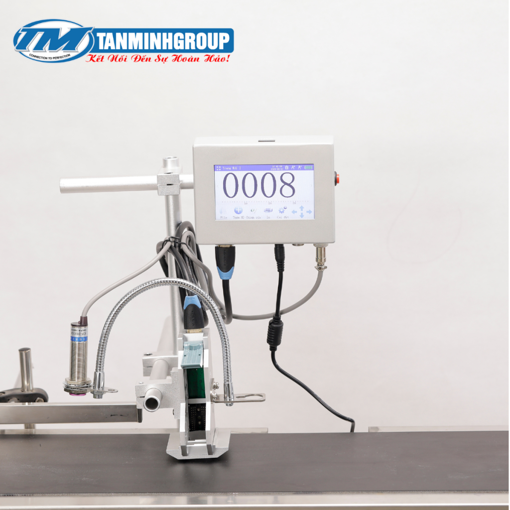Máy in phun tự động băng tải D21 - Máy Indate Tân Minh